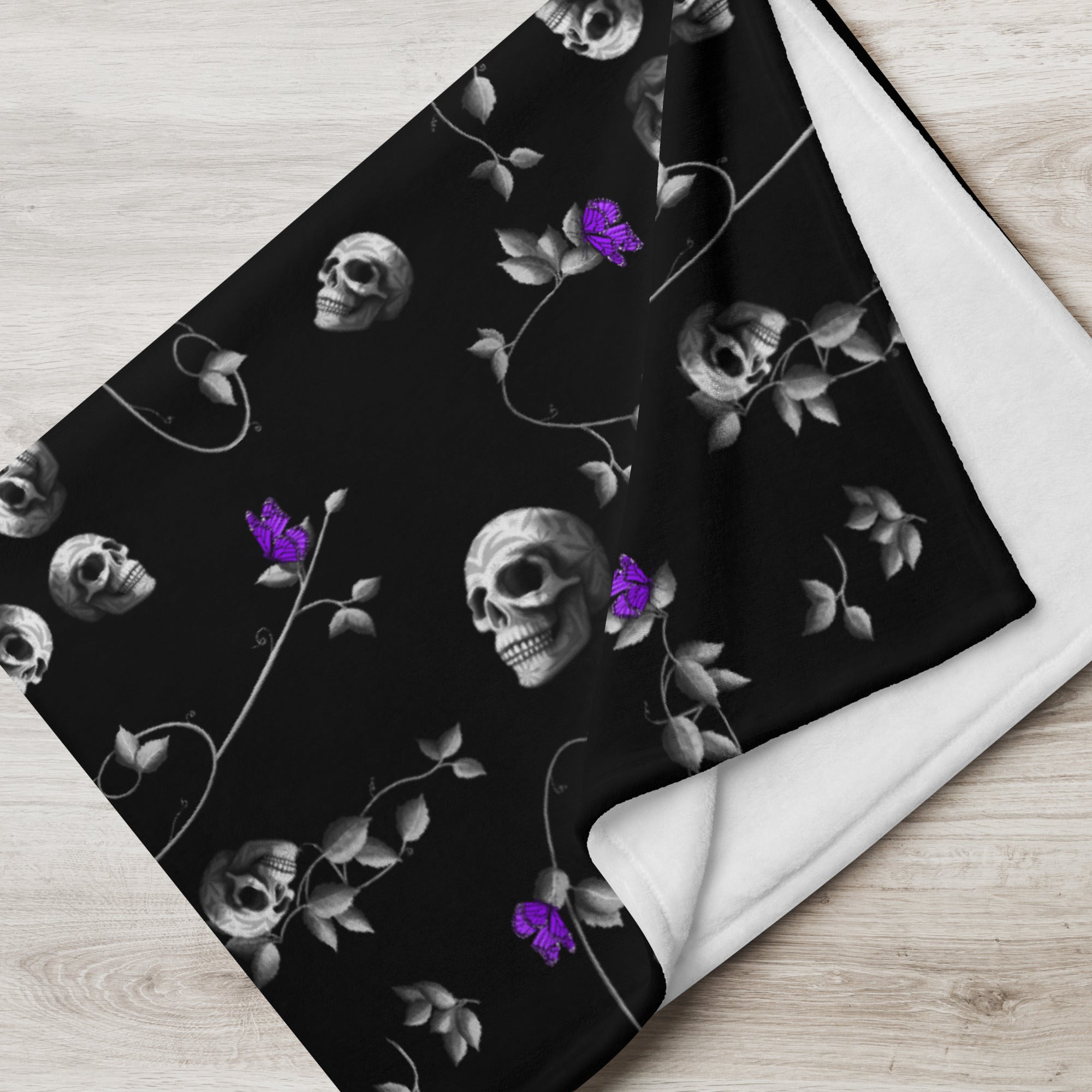 Gothic Skulls Sofa Throw Black | Sugar Skulls Blanket |StormseyeDesign ...